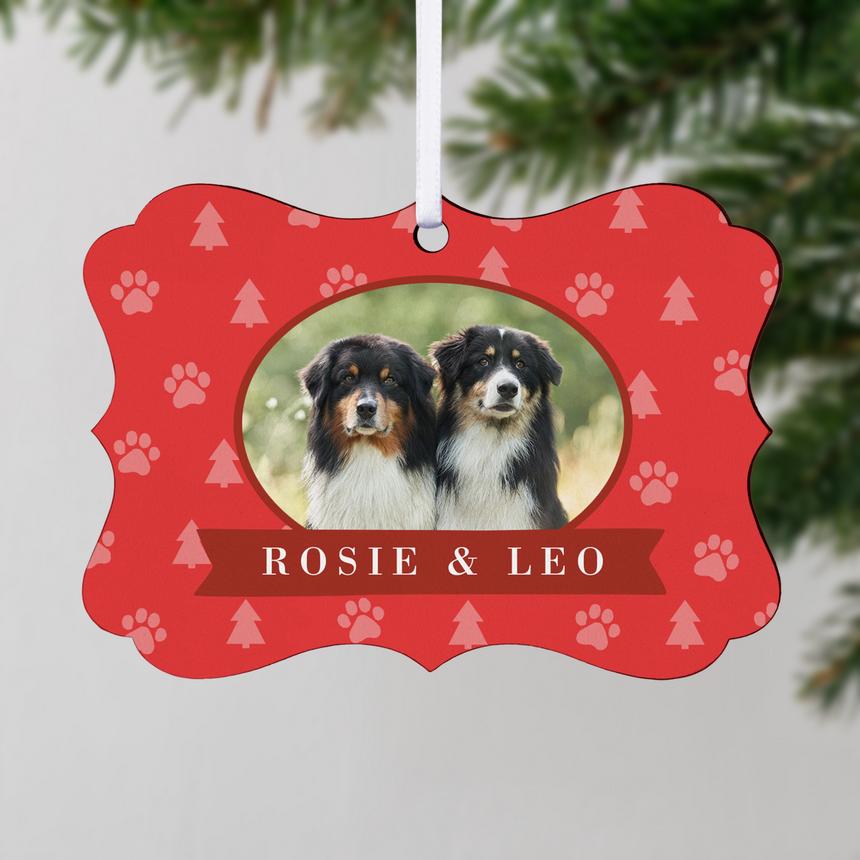 Paw Print Photo Scroll Ornament at Gifts.com