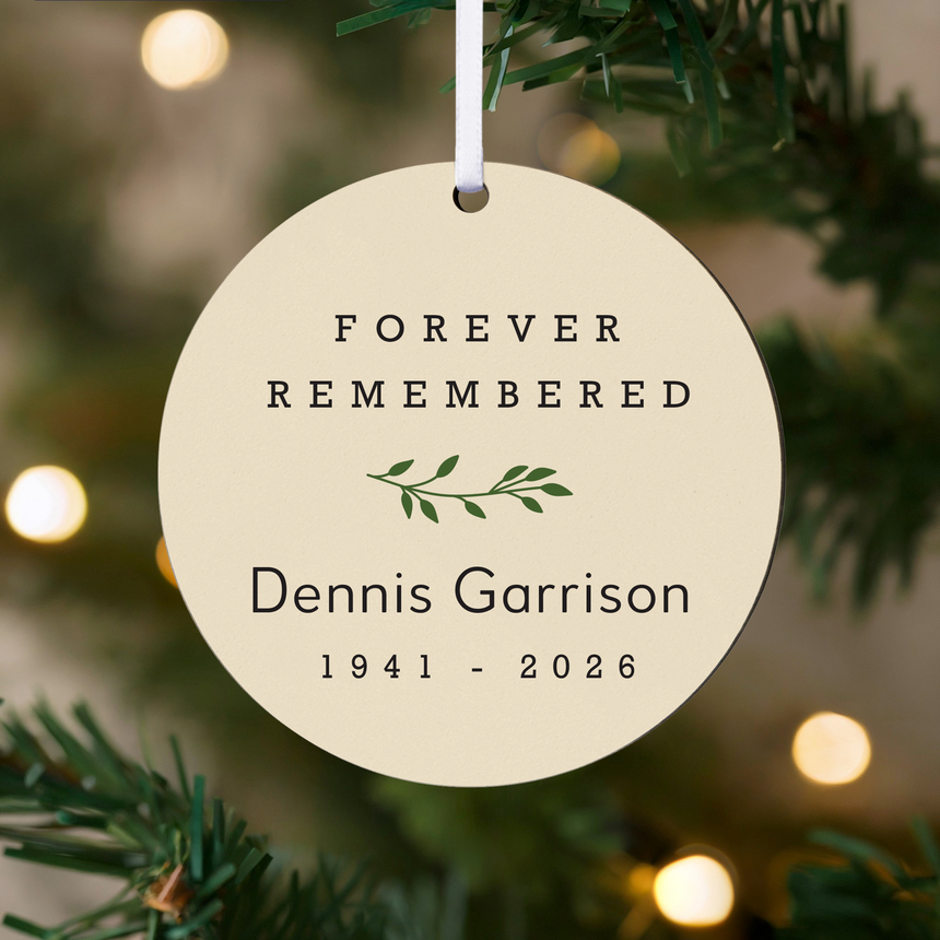 Forever Remembered Memorial Round Ornament at Gifts.com