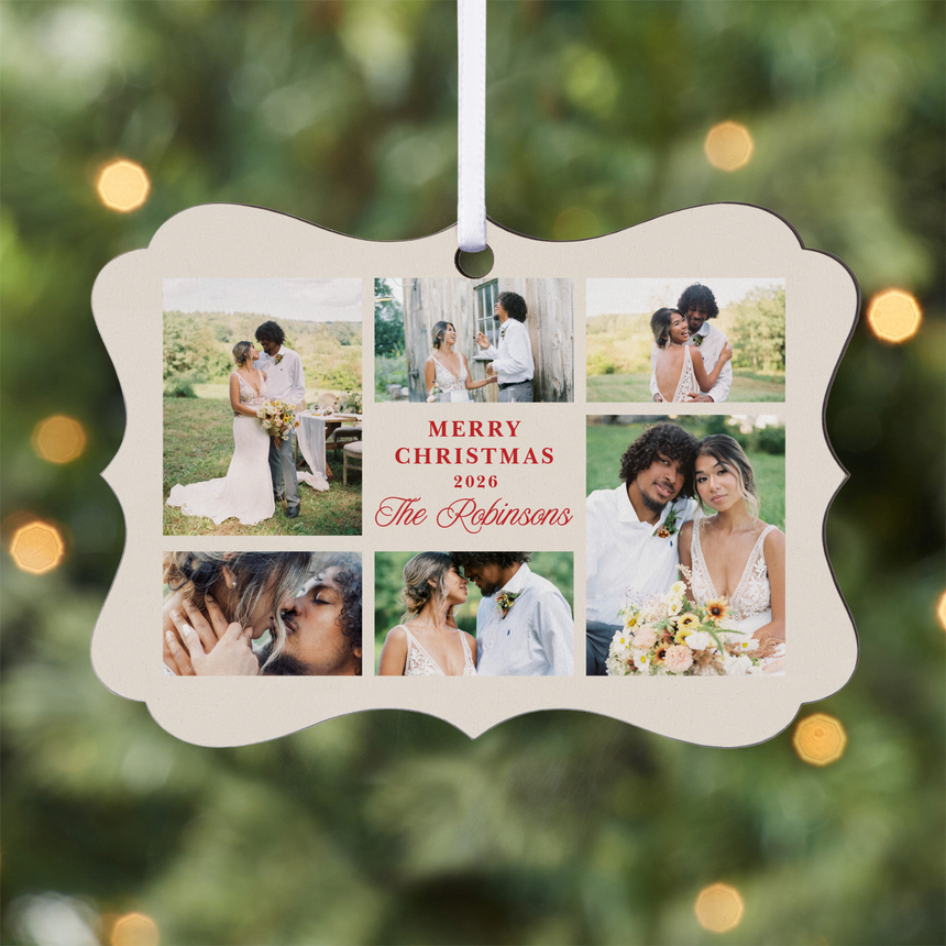 Holiday Memories Photo Collage Scroll Ornament at Gifts.com