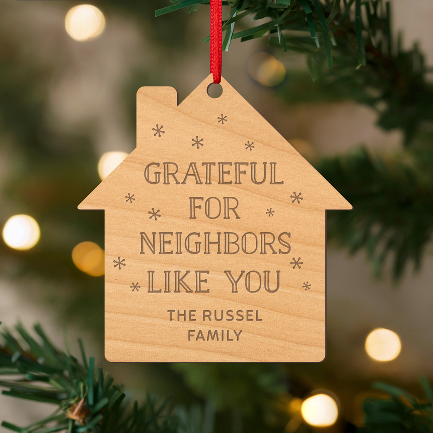 Thankful For Neighbors Wood Ornament at Gifts.com