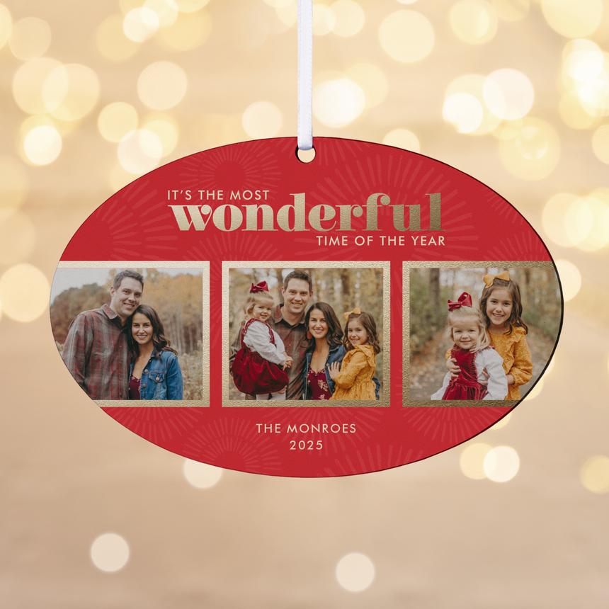 Merry Moments Photo Collage Oval Bauble | Stocking Shop UK