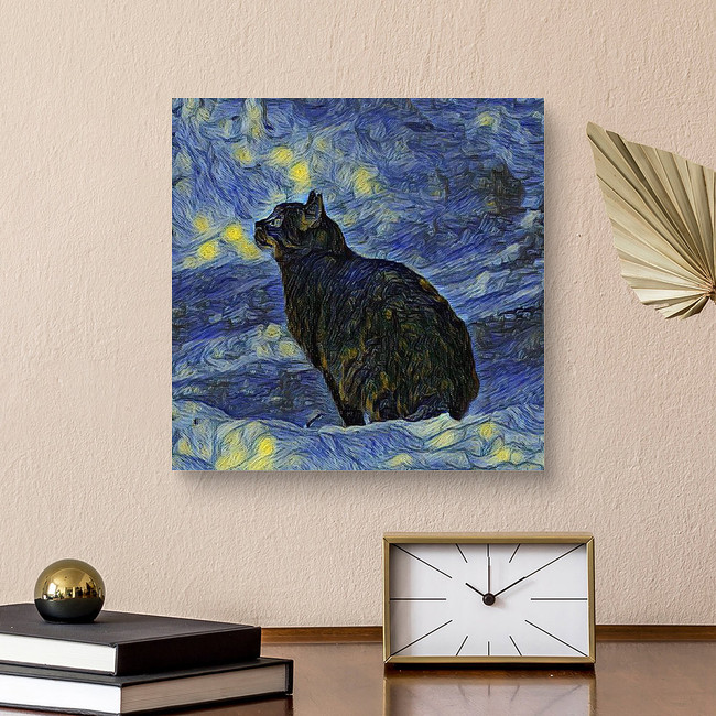 Digital Painting Shambhala Cat In Vincent Van Gogh Impressionist Art ...