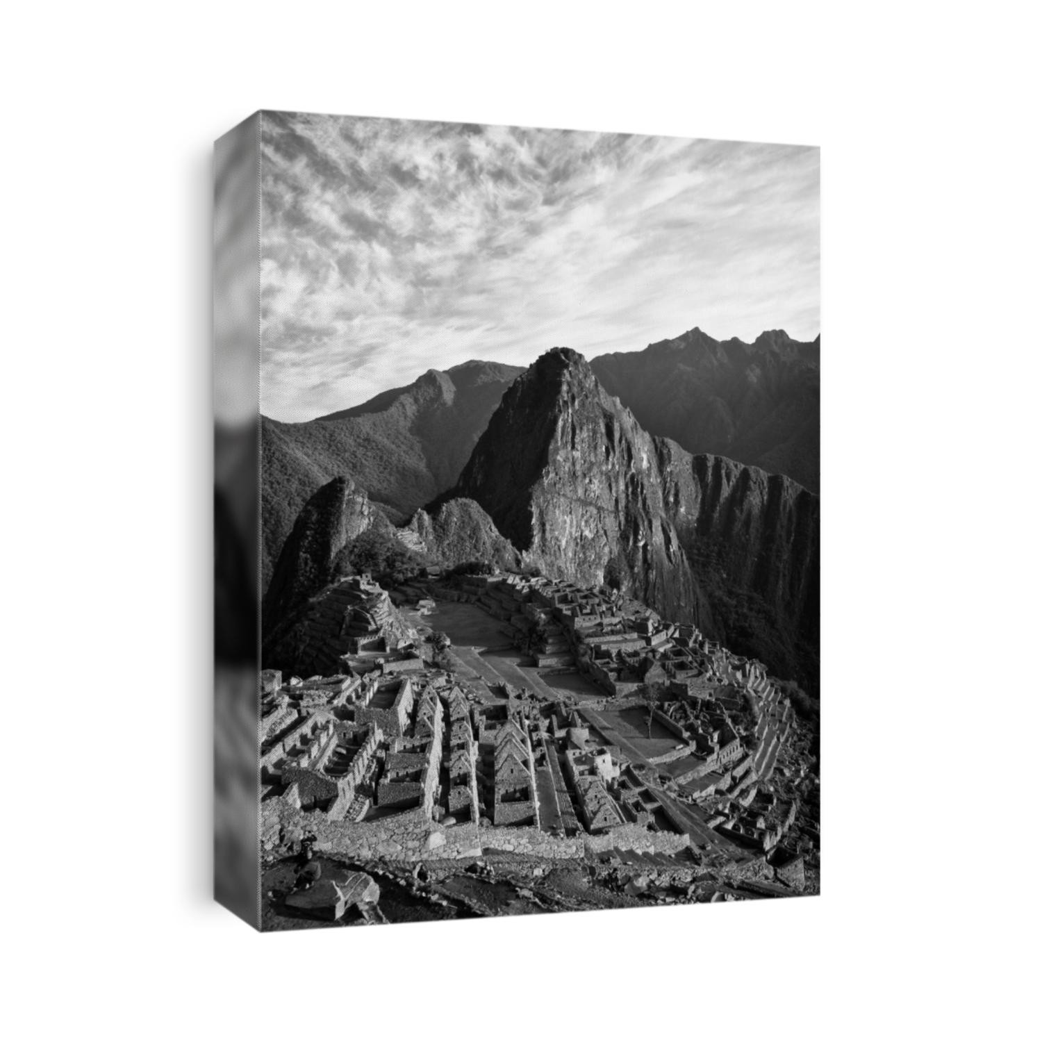 View Of Machu Picchu In Peru In Black And White Canvas Print | CanvasWorld