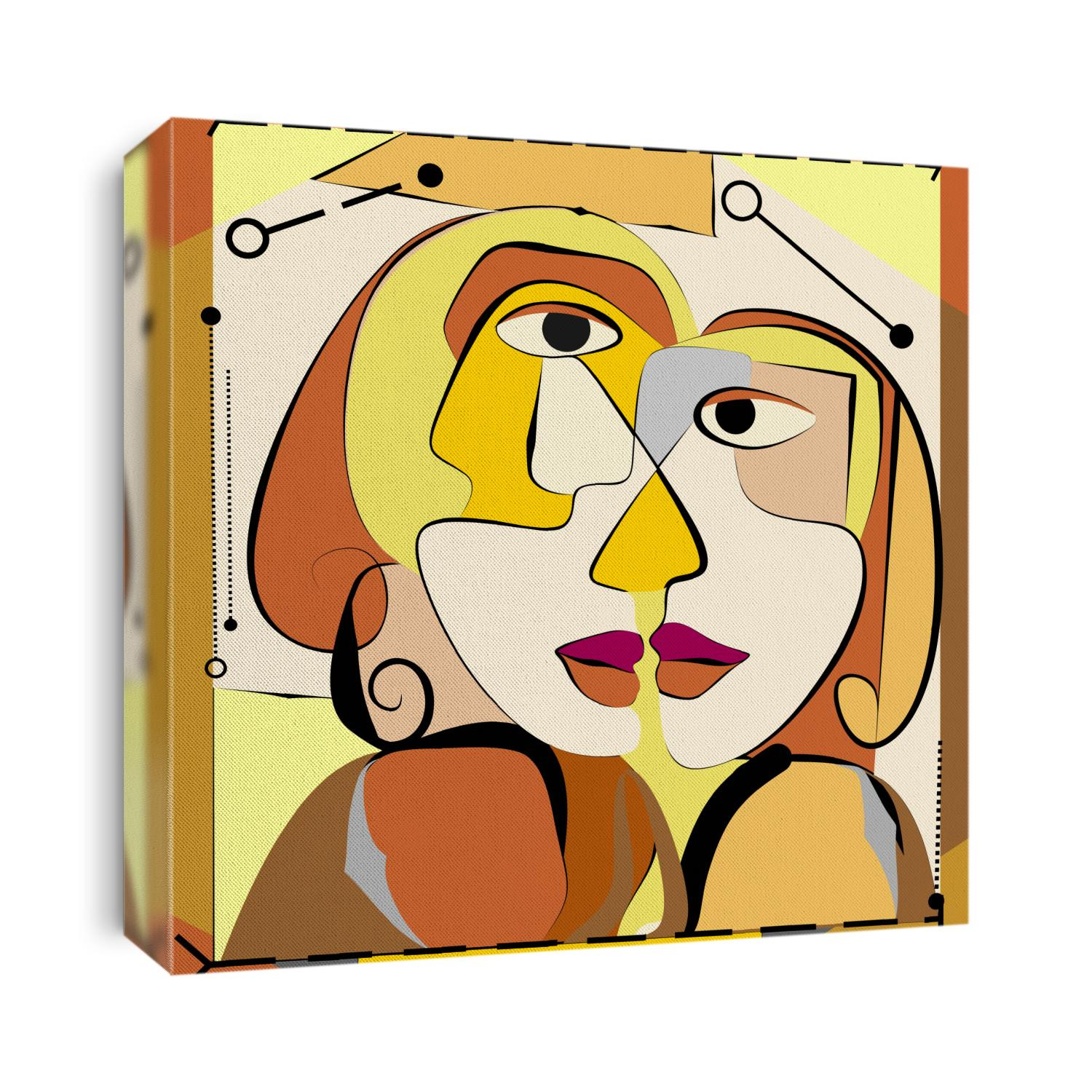 Colorful Background, Cubism Art Style,abstracts Portraits Canvas Print ...